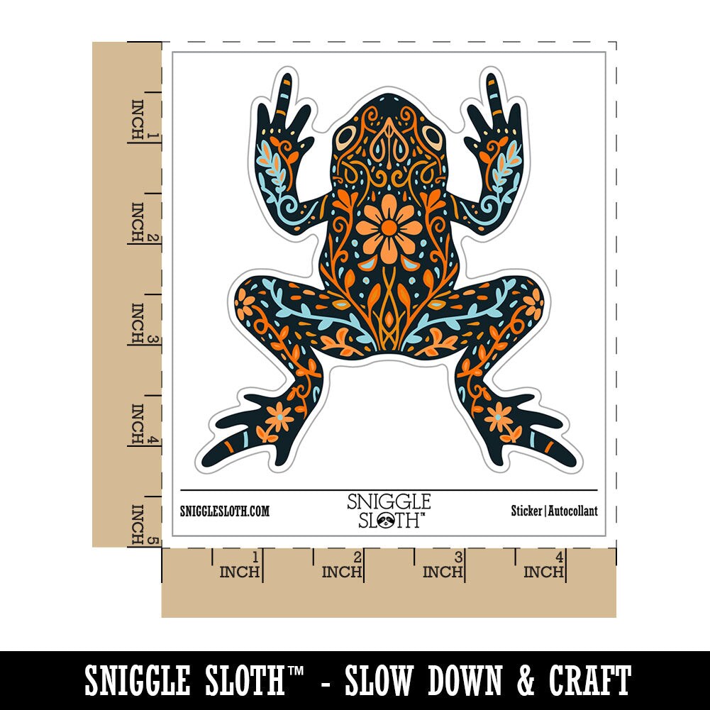 Water Bottle Sticker Set Floral Flower Frog Toad Fern Leaves Vines Cute ...