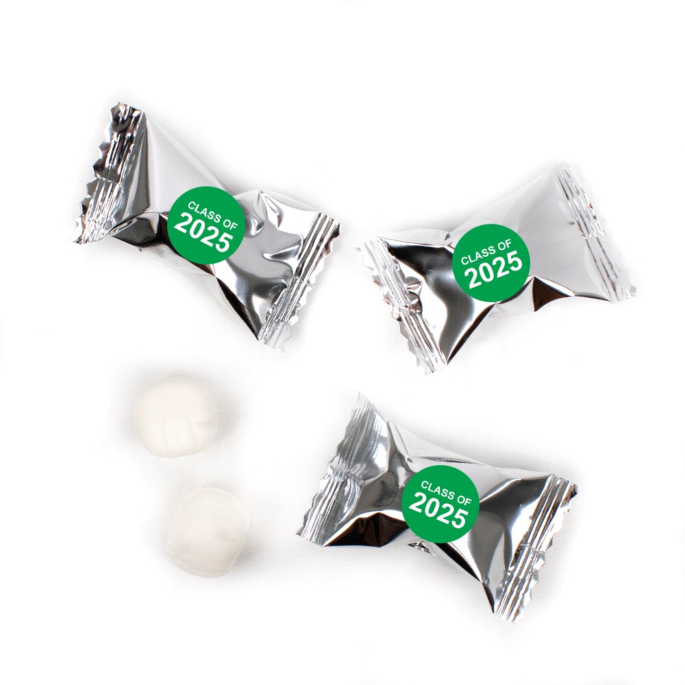 Green Graduation Candy Mints Party Favors Silver Individually Wrapped ...
