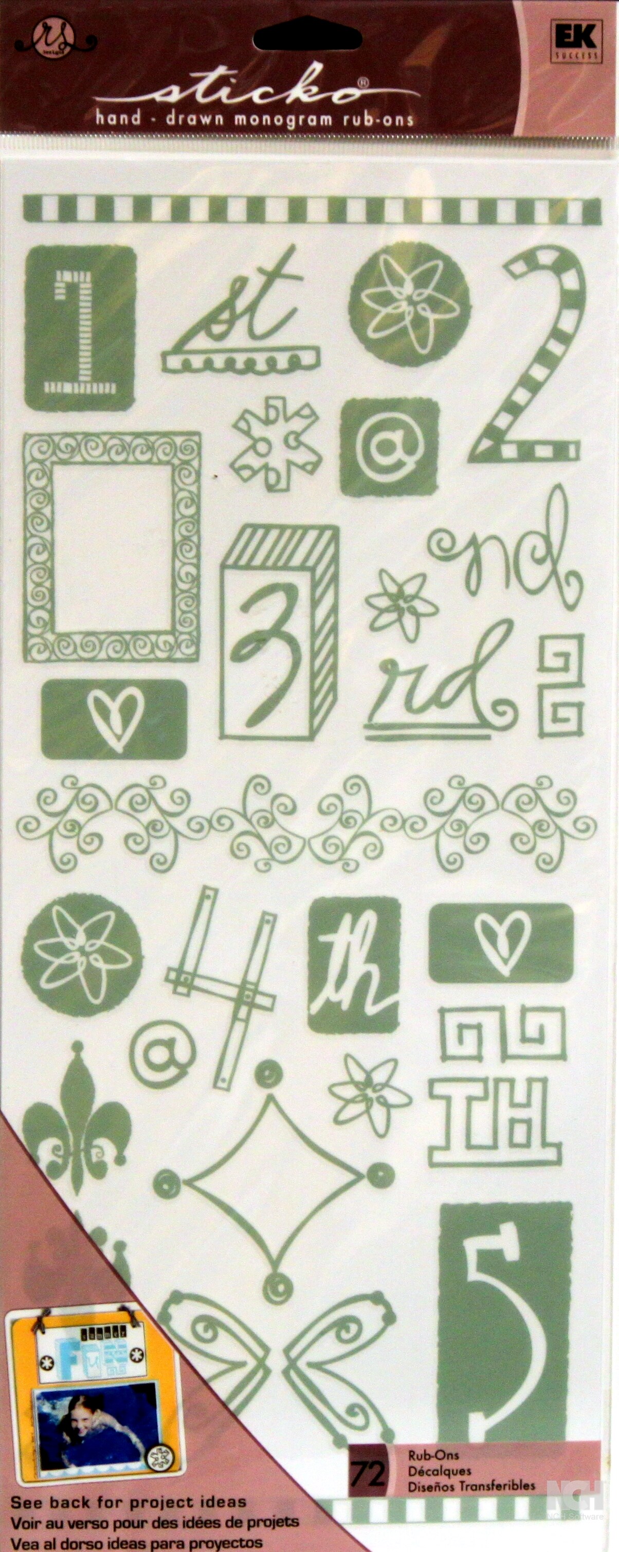 Sticko Sage Numbers Hand-Drawn Monogram Rub-ons | Michaels