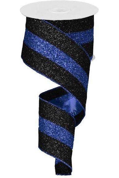 2.5" Police Support Ribbon: Glitter Black & Blue (10 Yards) | Michaels