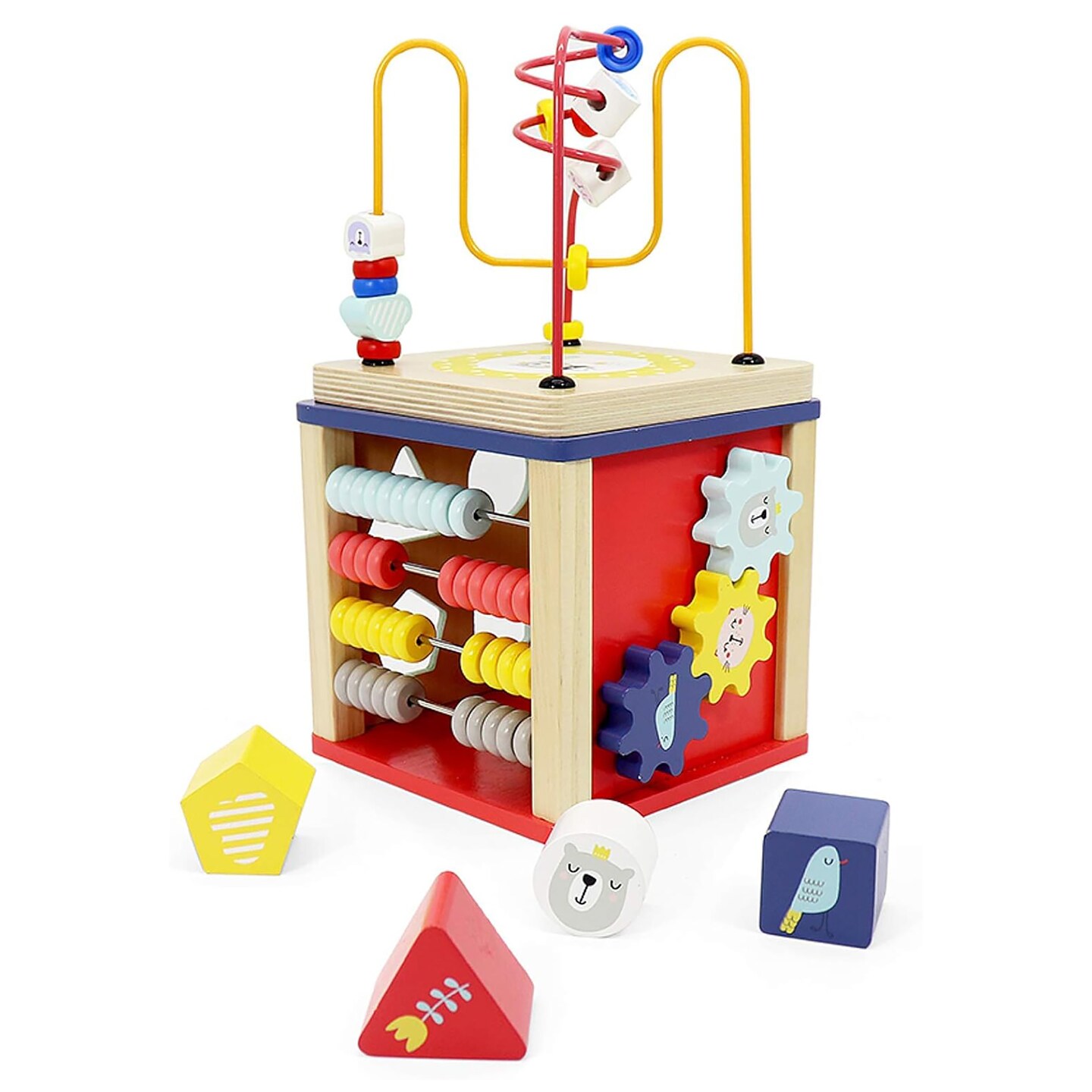 LEO & FRIENDS: Alice 5-In-1 Activity Cube - Wooden Interactive Toy ...