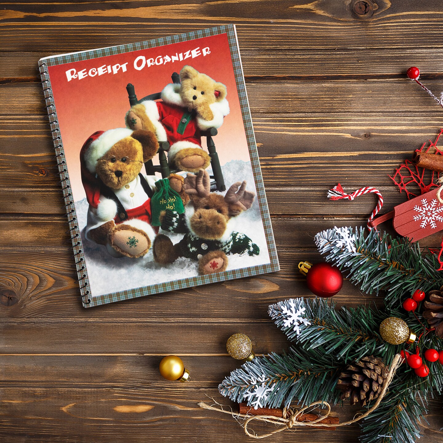 CC Christmas Decor Teddy Bear Christmas Receipt Organizer - 10.25 ...