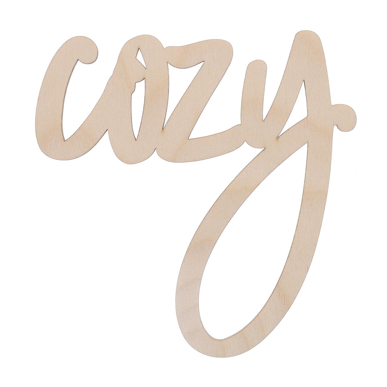 Leisure Arts Wood Word Cutout ‘Cozy’ Large 4.75"x4.75" – Unfinished ...