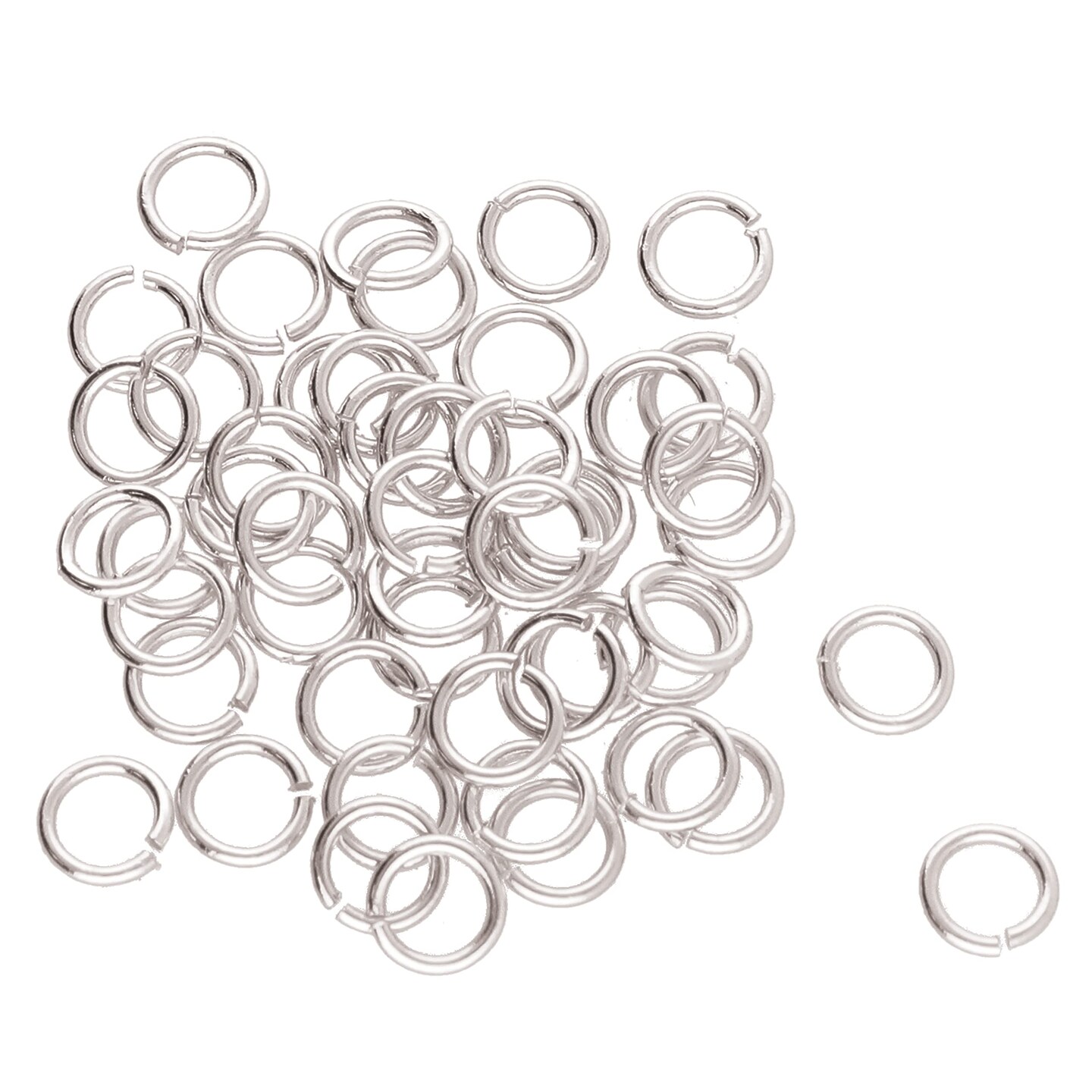 The Beadsmith Basic Elements Open Jump Rings – 4mm, Silver Plated, 0.61mm (22 Gauge) Wire ...