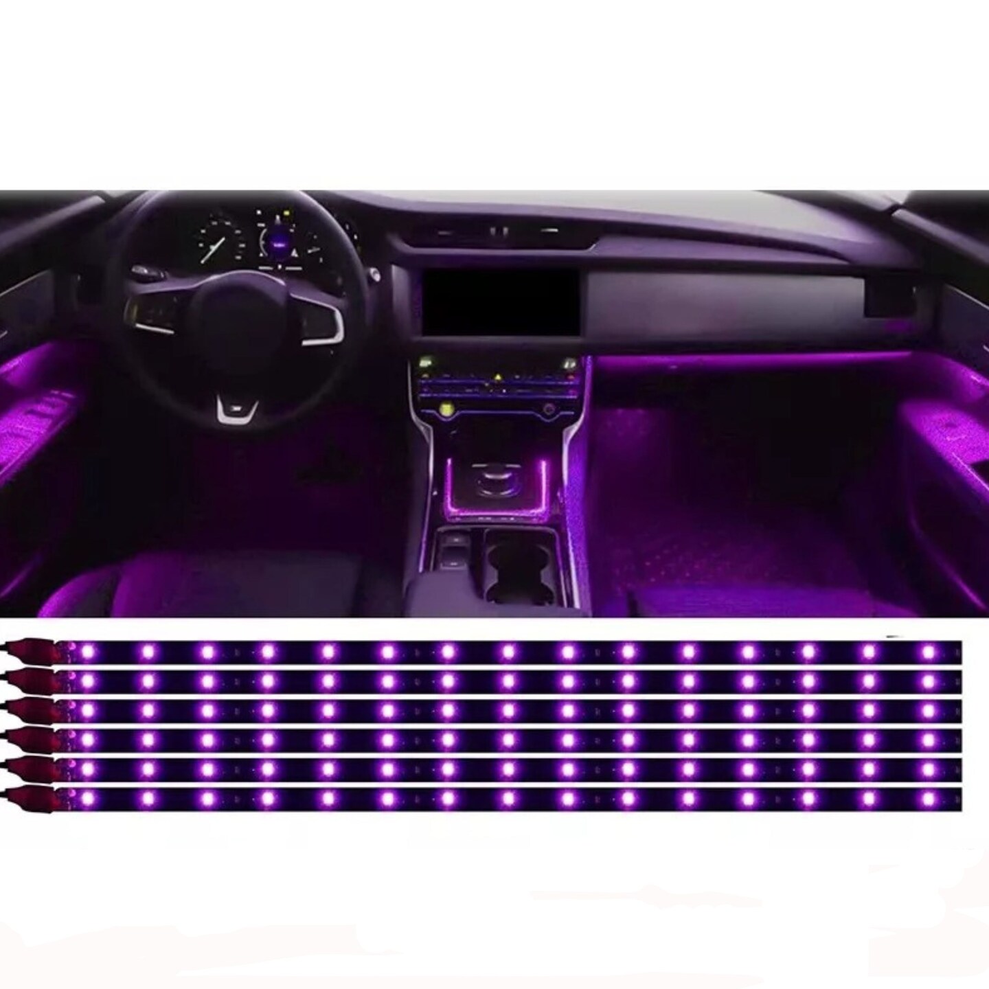 4 PCS Neon Tube Underglow LED RGB Under Car Strip Light Kit Underbody ...