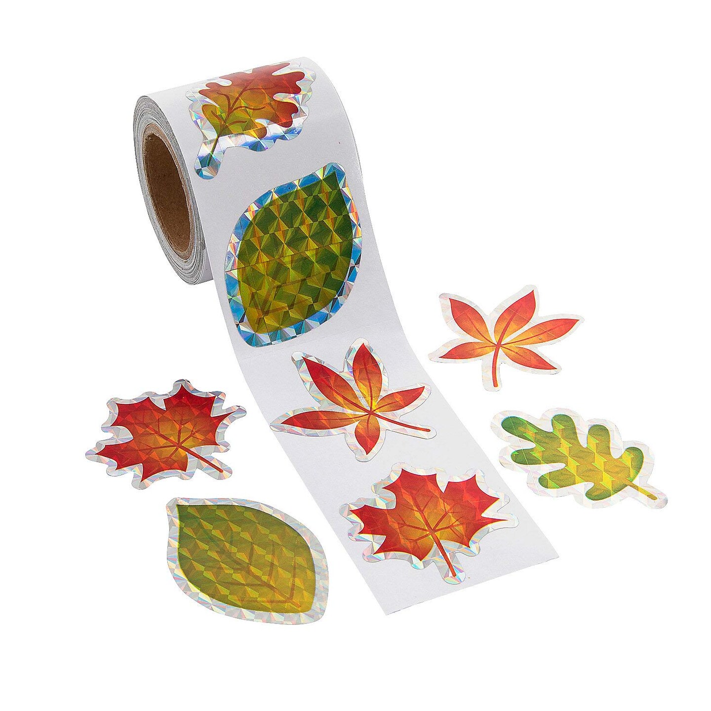 Fall Leaf Prism Sticker Roll 100 Pieces | Michaels
