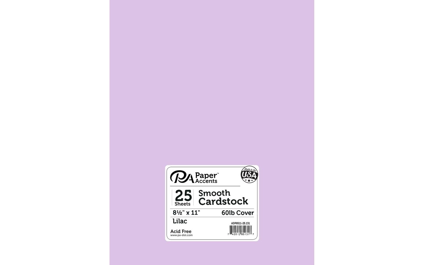 PA Paper Accents Smooth Cardstock 8.5" x 11" Lilac, 60lb colored ...