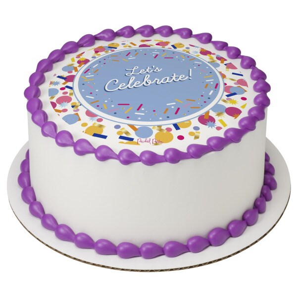 Packed Party Let's Celebrate Edible Cake Topper Image 7.5 Round | Michaels