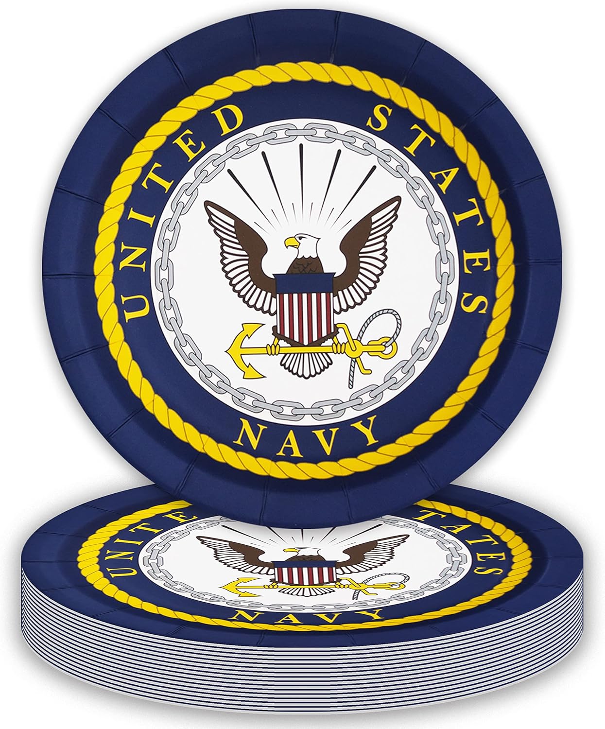 U.S. Navy Party Plates (24-pack)! Includes 24 Lg. 9” Round Dinner ...