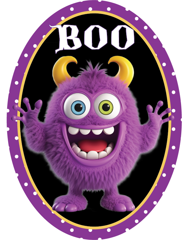 Purple Boo Furry Monster Sign | Michaels
