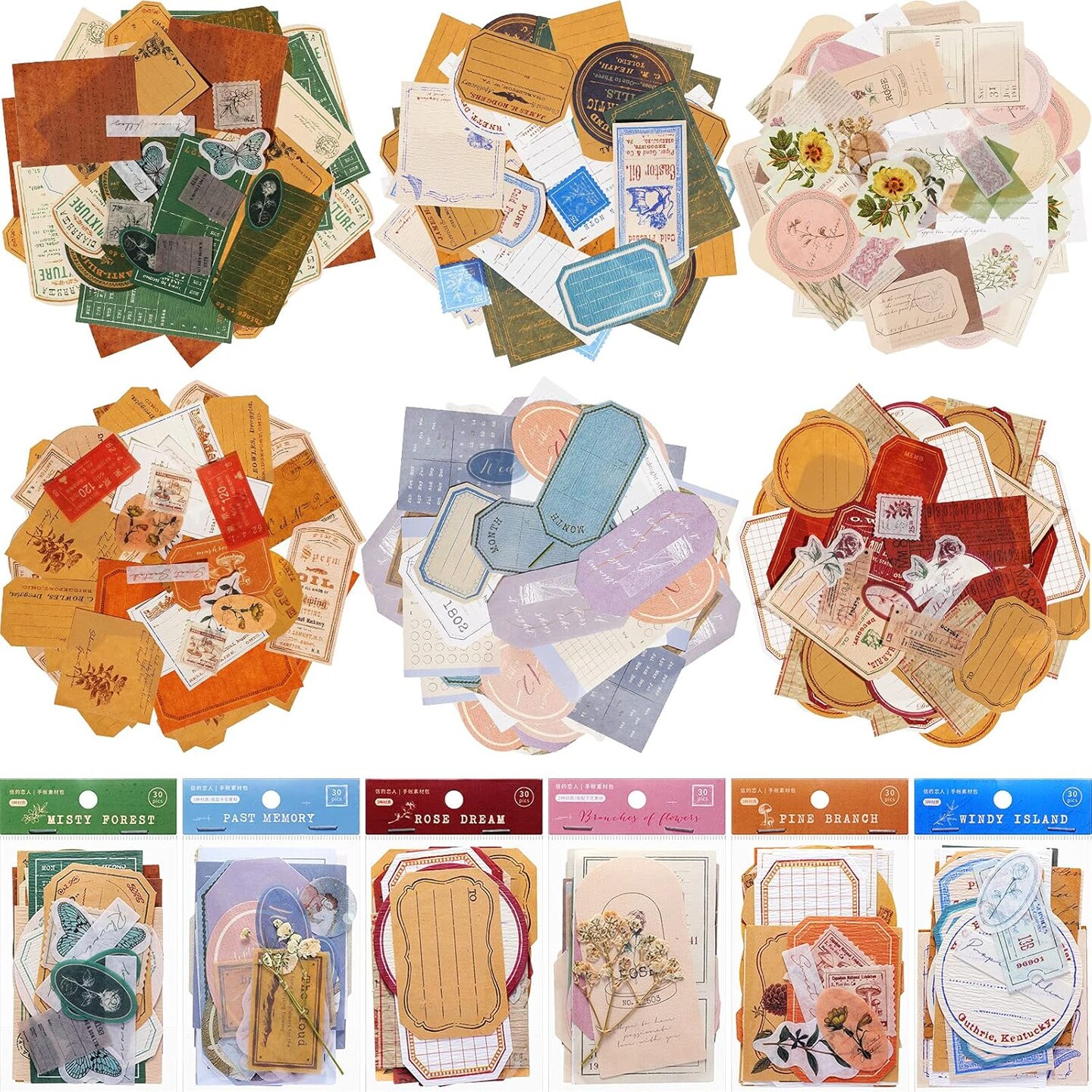 180 Pieces Vintage Scrapbook Stamp Stickers | Michaels