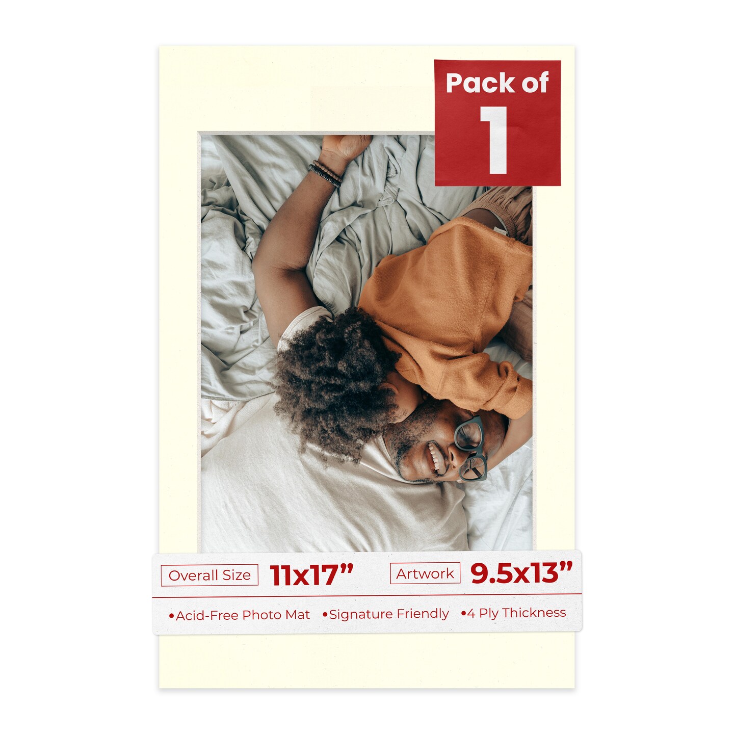 Cream Linen Mat Board for 11x17 Frames - Fits 9.5x13 Photos, Color ...