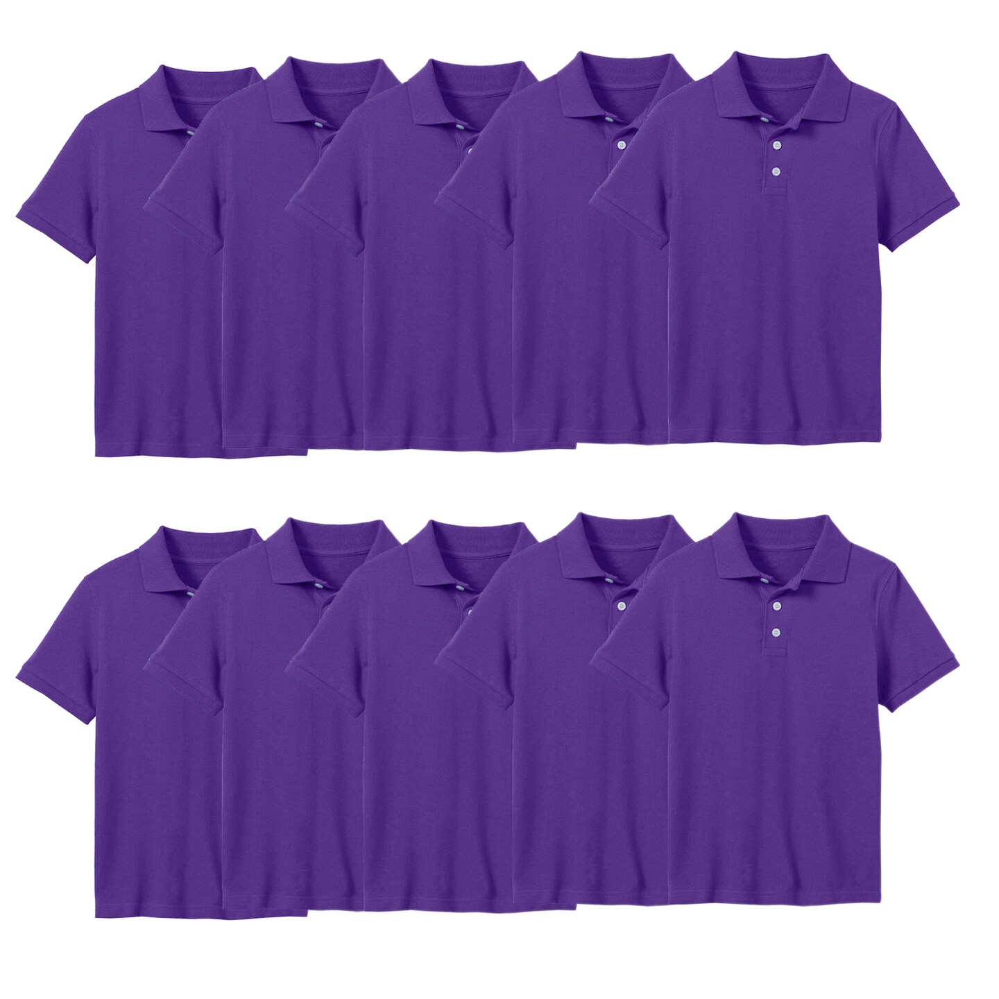 10-Pack School Uniform Tagless Polo Tshirt for Little Boys & Big Boys ...