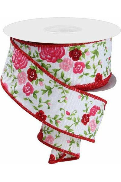 1.5" Mini Roses Ribbon: Red (10 Yards) | Michaels