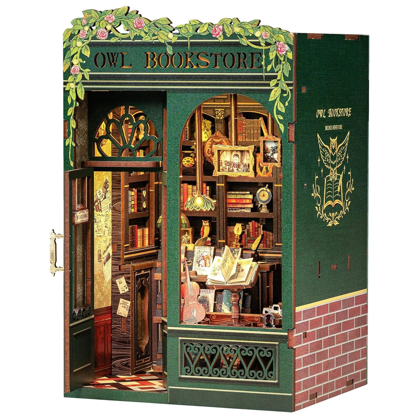Miniature Wizardi Roombox Kit - Owl Bookstore Dollhouse Kit | Michaels