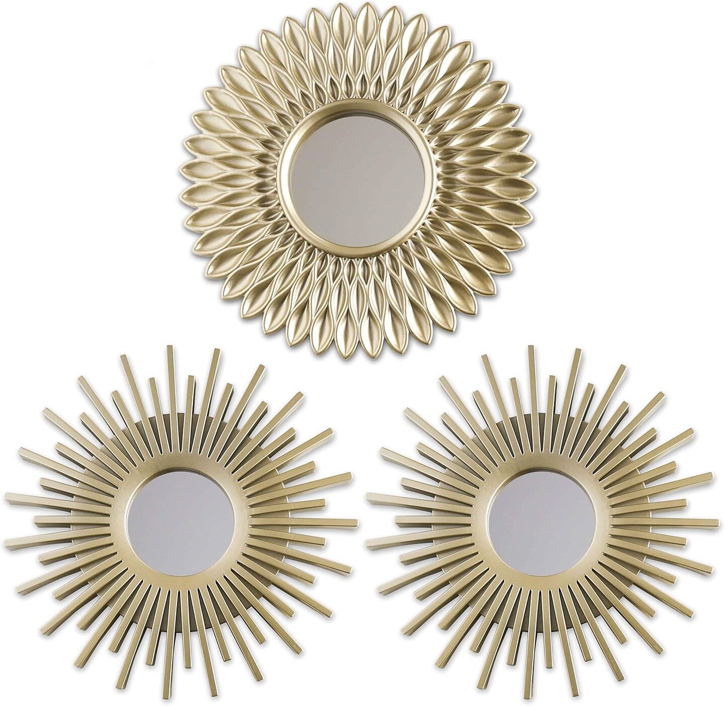 Gold Mirrors for Wall Pack of 3 Wall Mirrors for Room Decor & Home ...