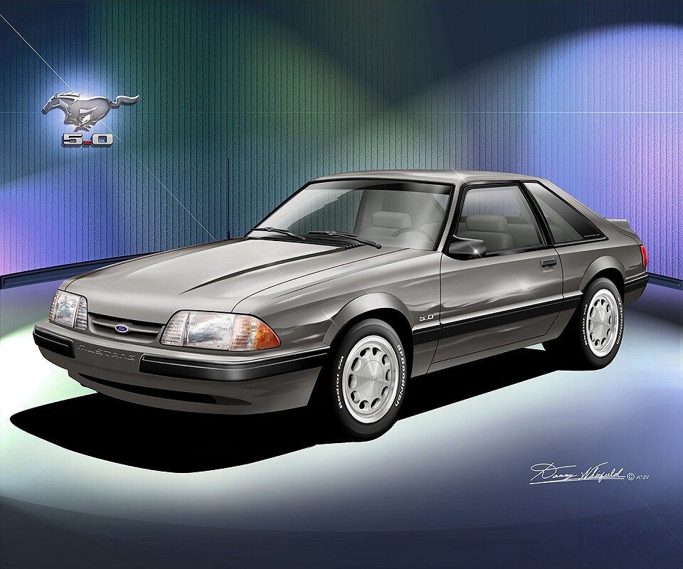 1987-1991 Mustang LX - Dark Gray | Car Art Prints by Danny Whitfield ...