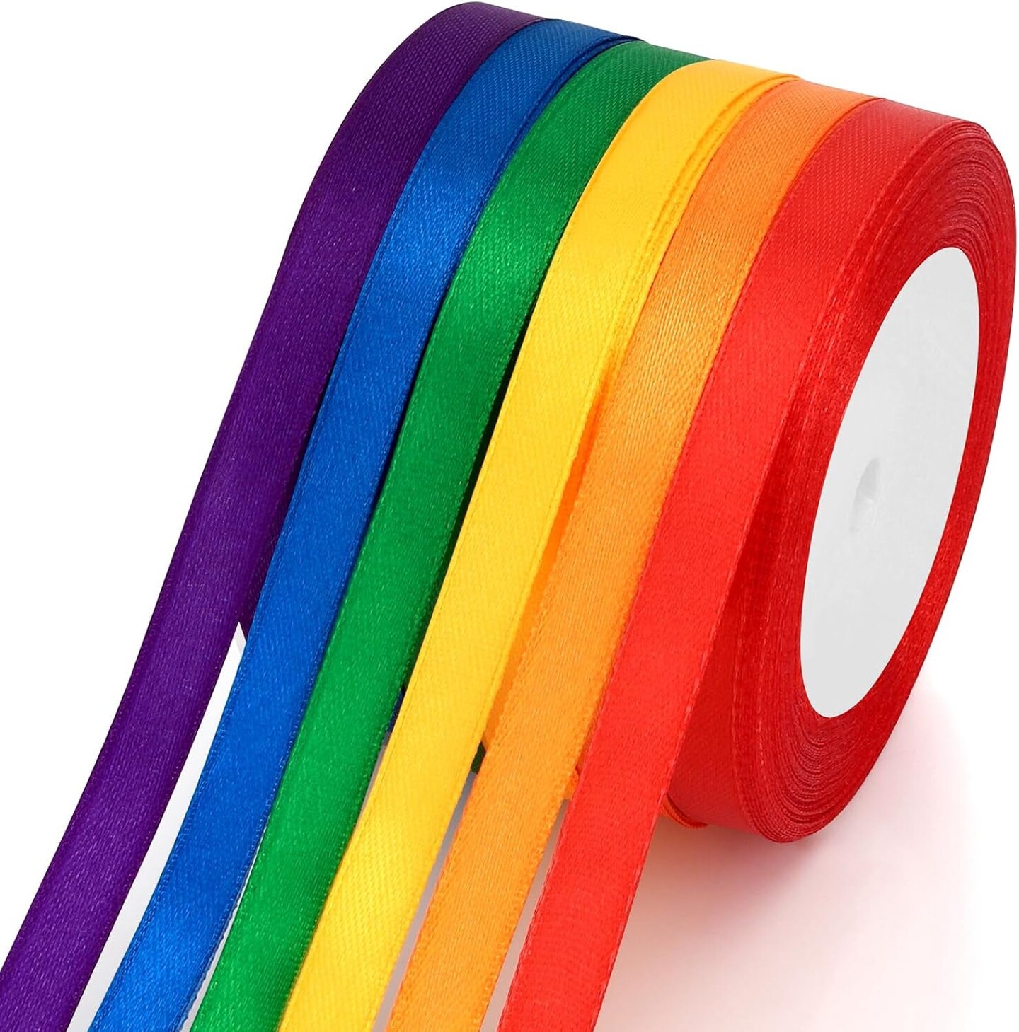 6PCS Colorful Ribbon for Christams Decorations 3/8 Inch 25 Yds ...