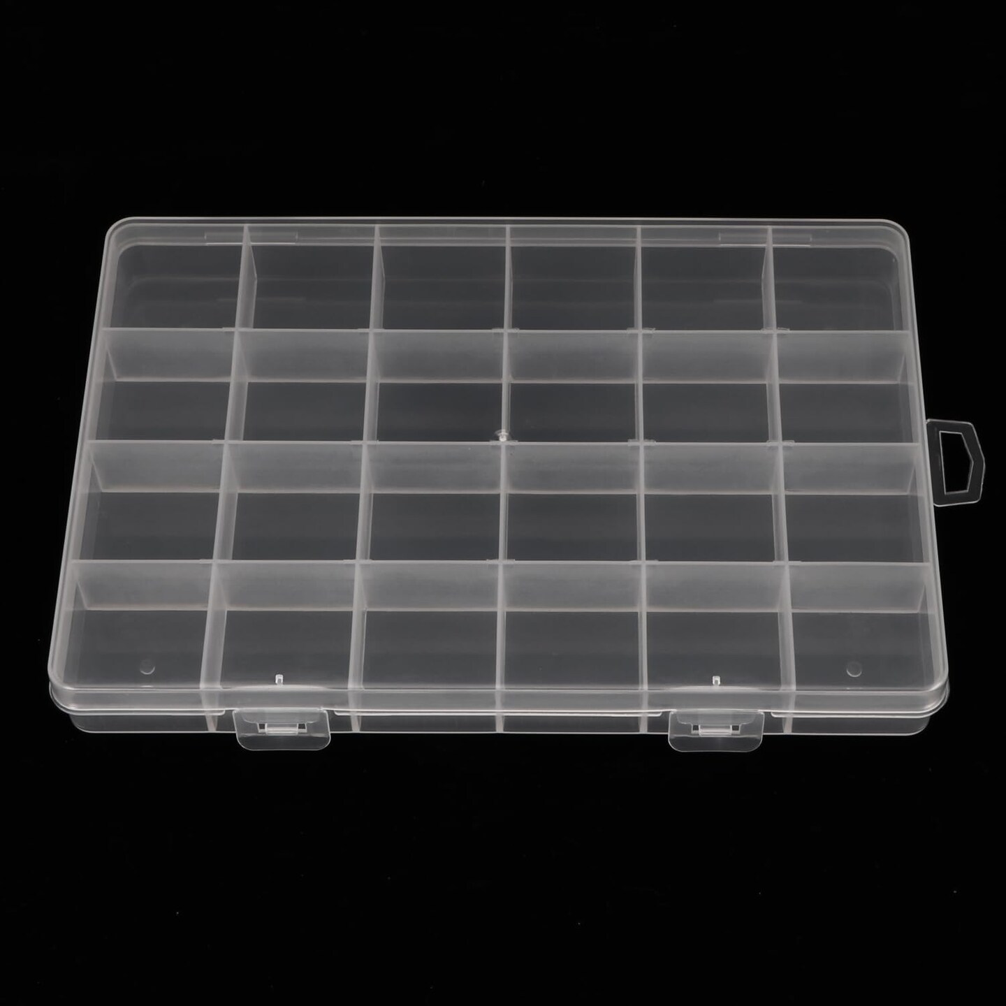 2 Pack 24 Grids Clear Plastic Organizer Box Fixed Compartment Storage ...