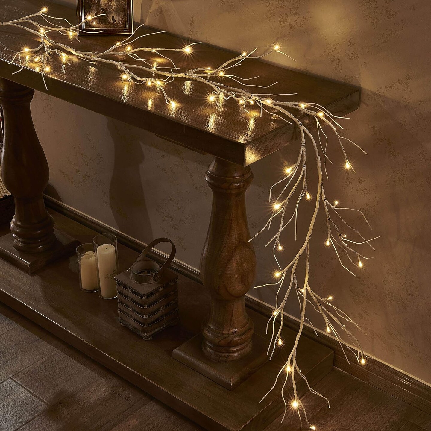 Lighted Birch Garland 6FT 48 LED Battery Operated with Timer Pre-lit ...