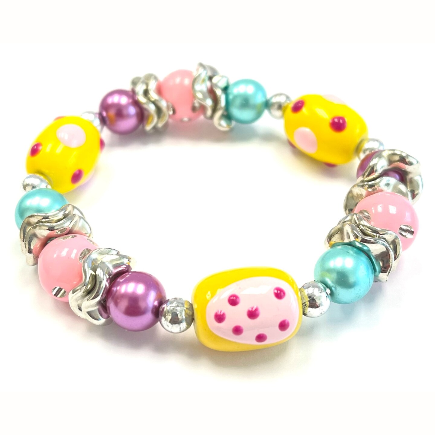 Easter Bracelet for Girls, Spring Easter Egg Beaded Pastel Jewelry for ...