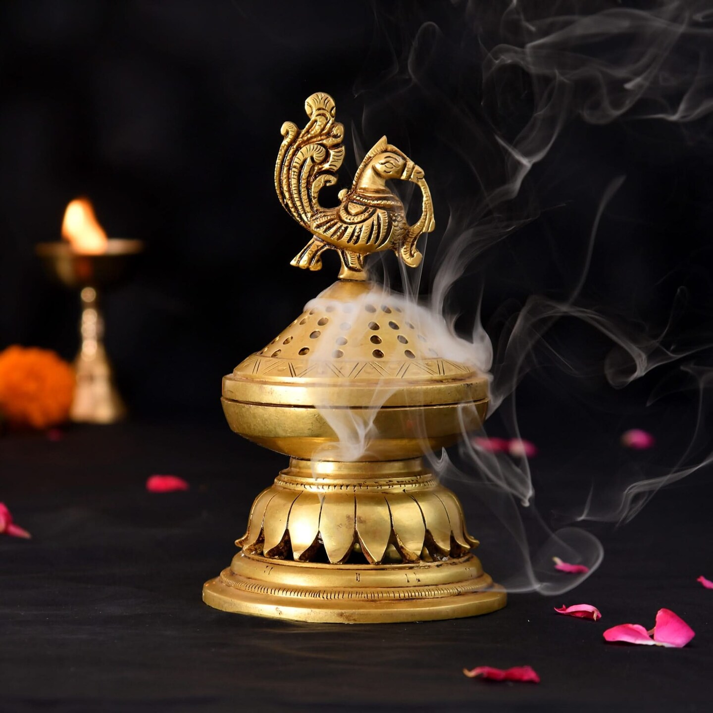 Brass Incense Dhoop Burner Aroma for Prayer Puja Meditation Spiritual ...
