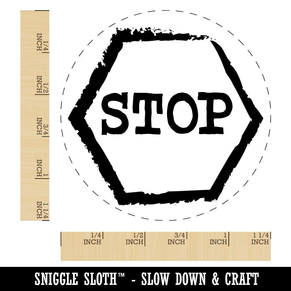 Stop Sign Sketch Rubber Stamp for Stamping Crafting Planners, Size: 1-1 ...