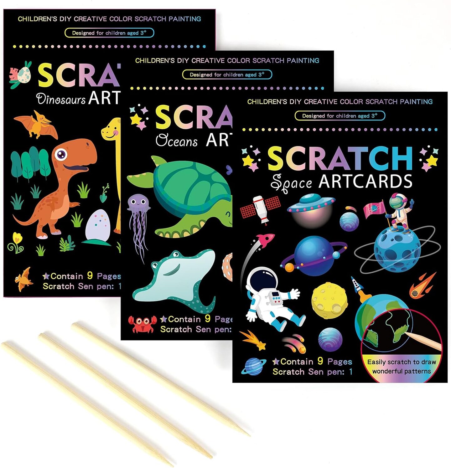 3 Set Magic Scratch Paper Art,with 3 Scratch Pen | Michaels
