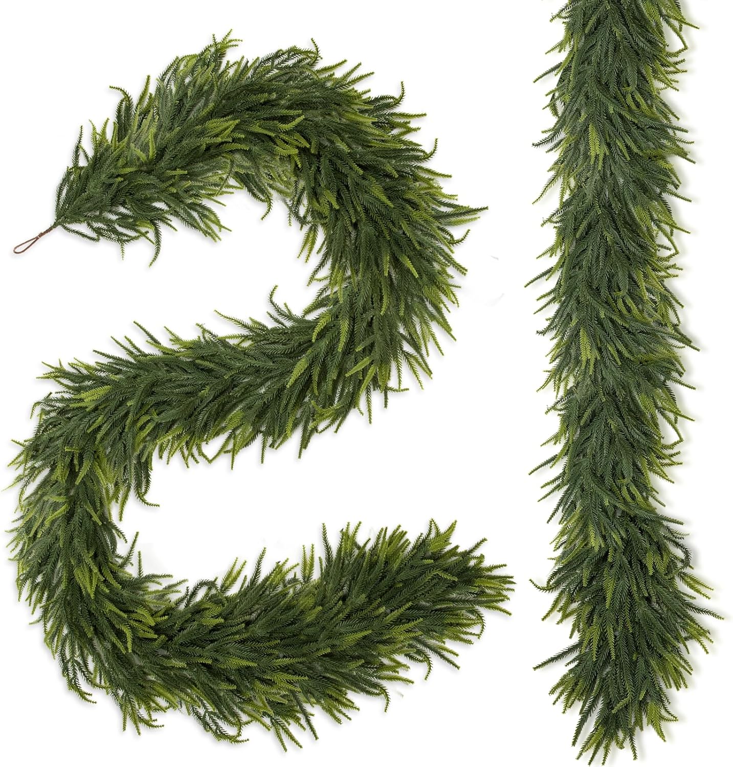 2 PCS Artificial Norfolk Pine Garlands, Real Touch Pine Garland Faux ...