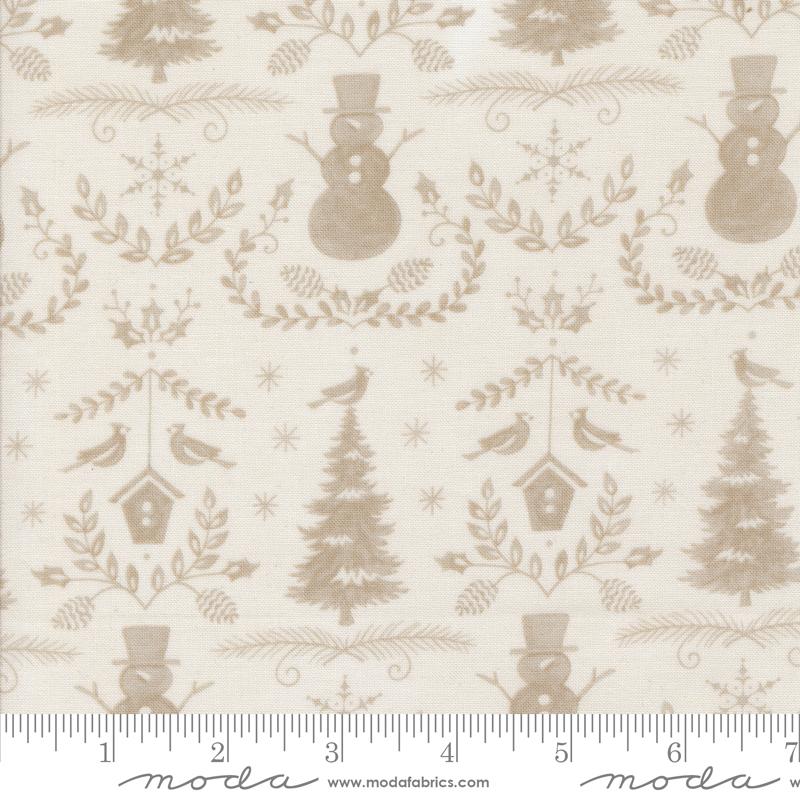 Fabric Moda Snowy White Winter Damask Winter Friends by the Quarter ...
