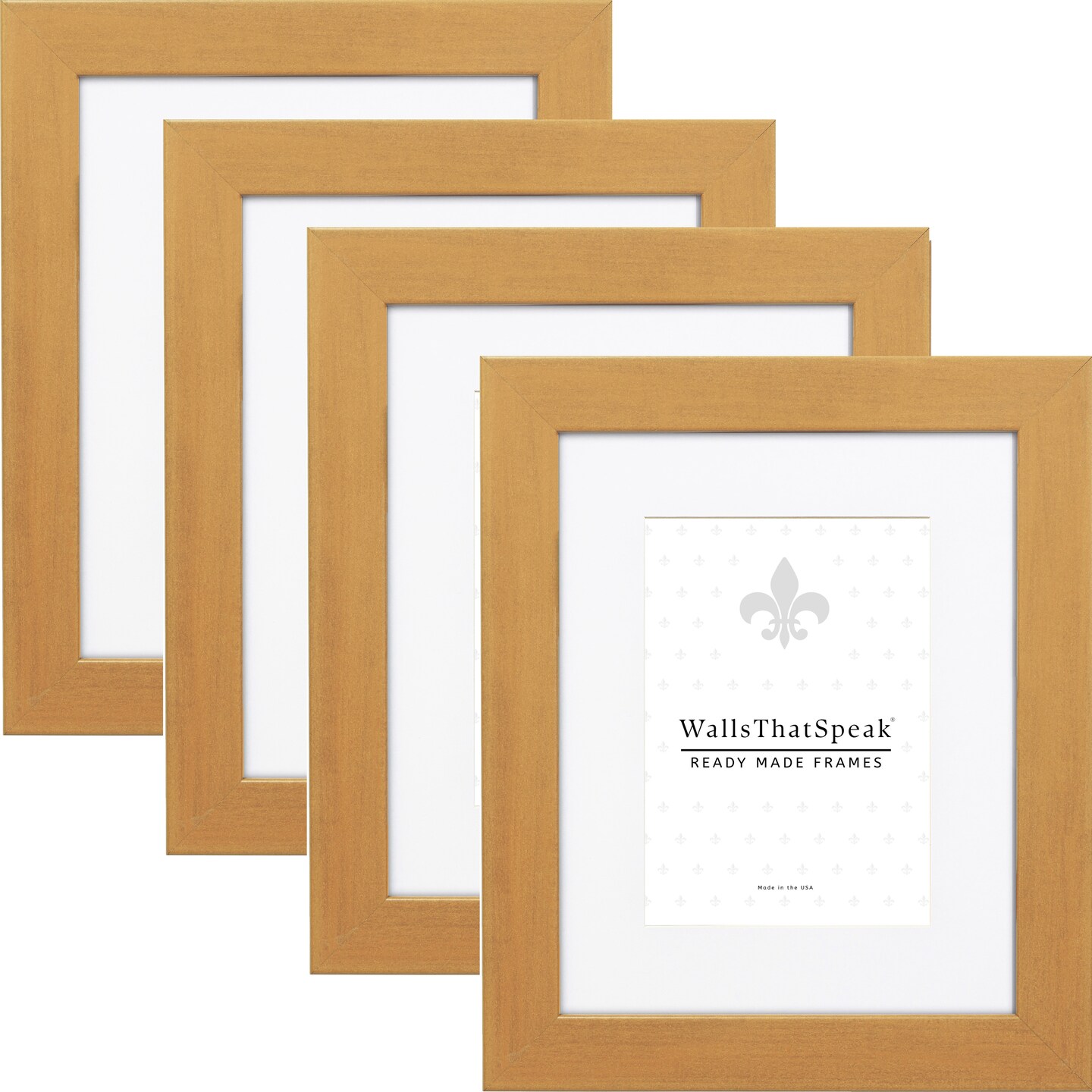 Bauhaus 1.25" Distressed Gold Matted Picture Frame by wallsthatspeak ...
