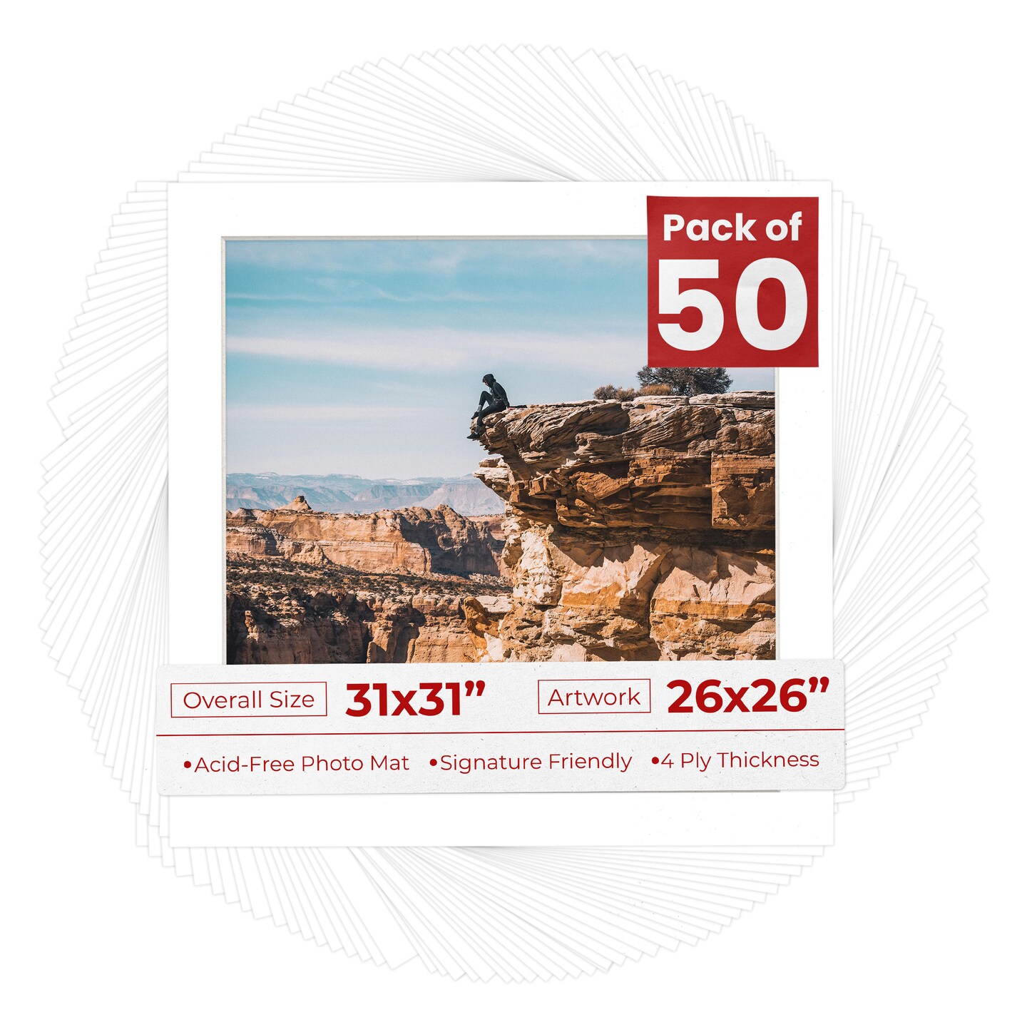 Golf Ball Texture Mat Board for 31x31 Frames - Fits 26x26 Photos, Color ...