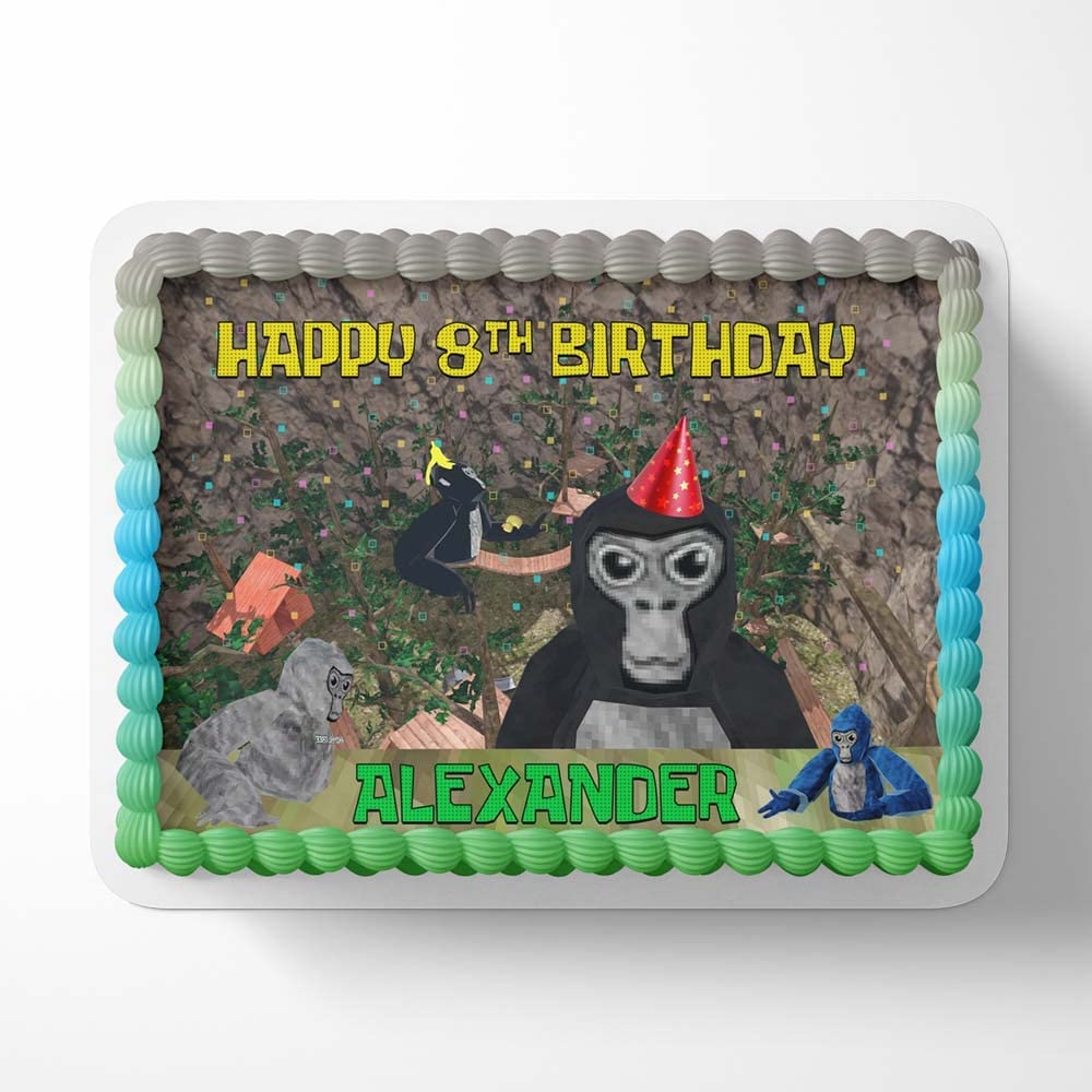 Gorilla Tag Edible Cake Image Topper Birthday Cake Sheet | MakerPlace ...