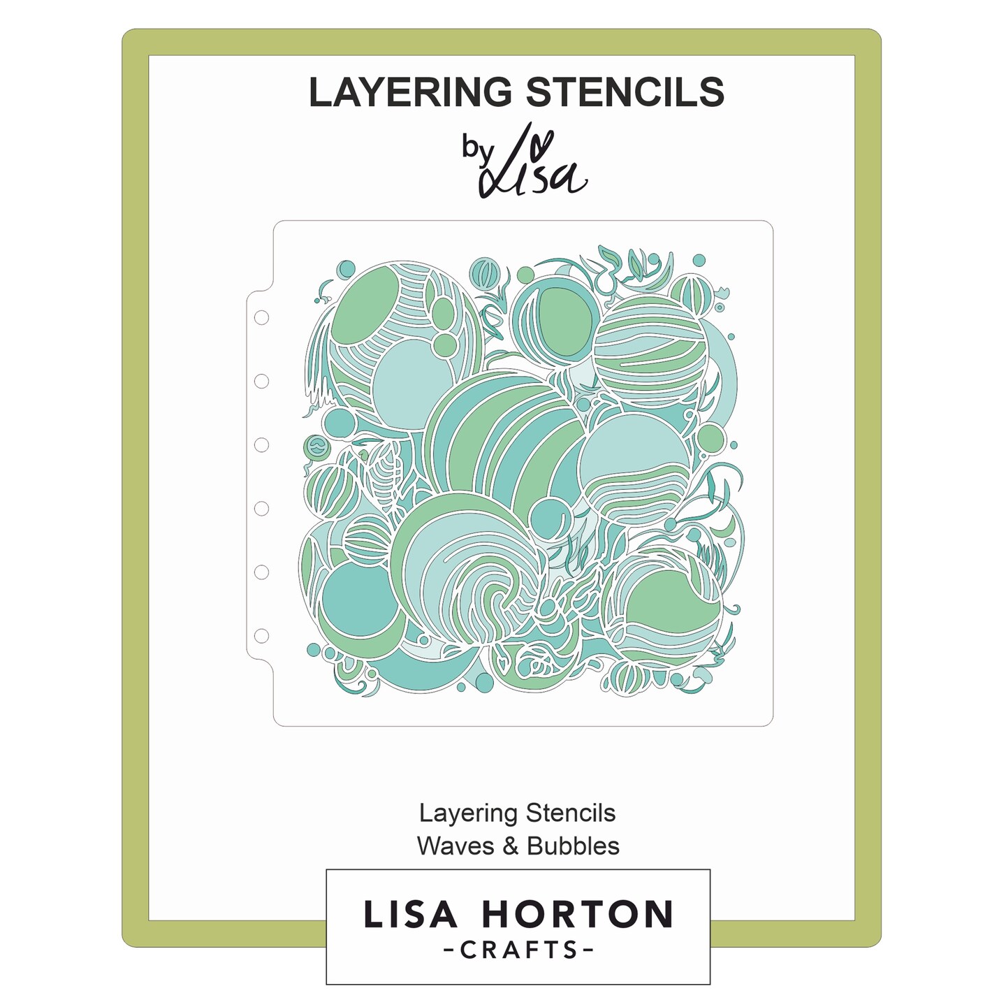 Lisa Horton Crafts Layering Stencils 6"X6"-Waves And Bubbles | Michaels