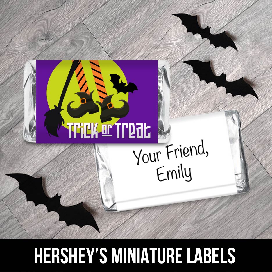 Set of 42 - Mini Halloween Candy Bar Labels. Witch Trick or Treat ...