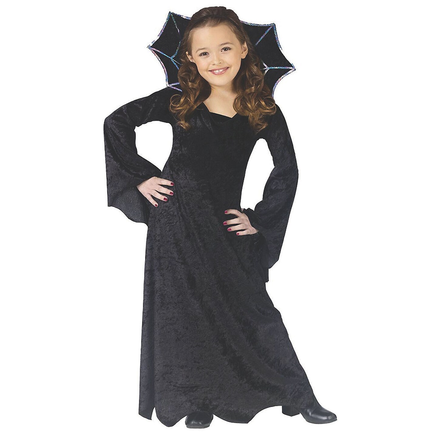 Sparkling Spiderella Girls Halloween Costume Velvet Dress with Spider ...