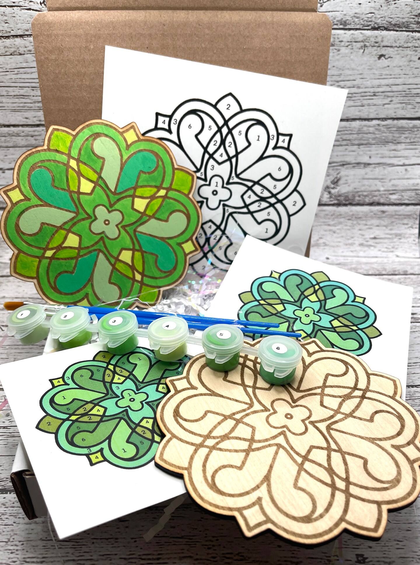 DIY Paint Kit Mandala Craft Kit Activities Wood Paint Set Gift Stress ...