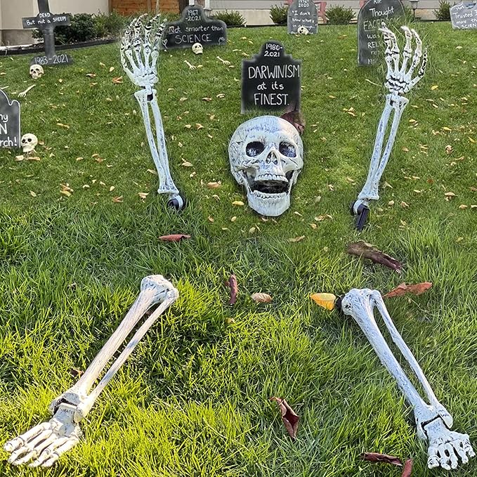 Halloween Skeleton Stakes Decorations, Realistic Skeleton Halloween ...