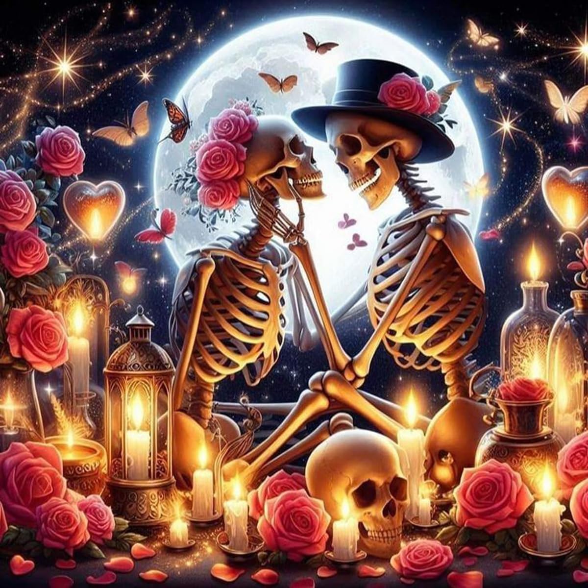 Skeletons Under The Moonlight Diamond Art Kits | Michaels