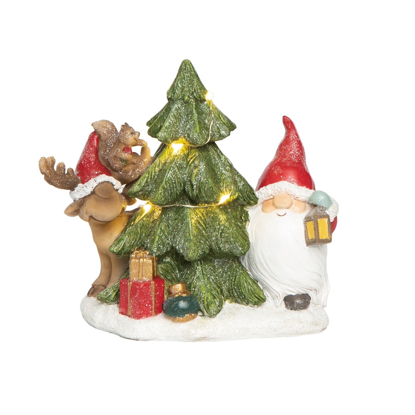 Resin Multicolored Christmas Light Up Droopy Hat Figurine | Michaels