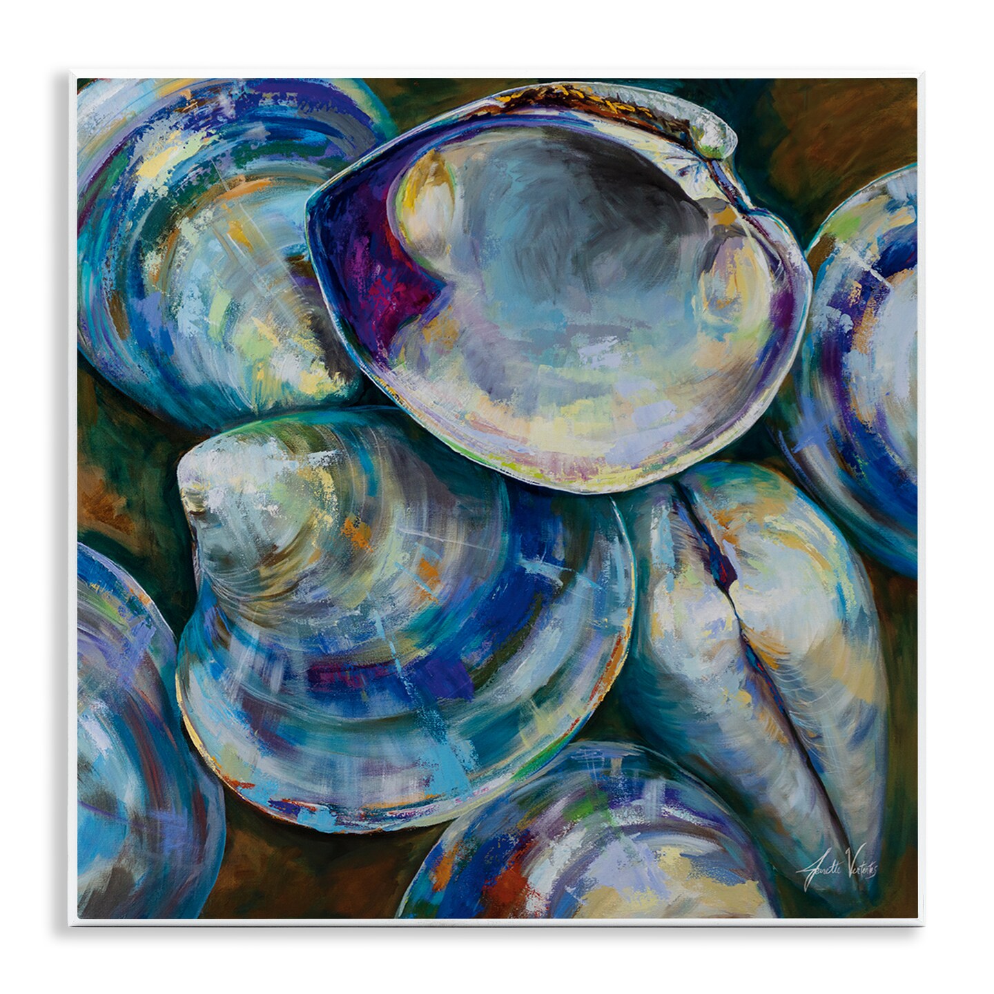 Stupell Industries Modern Clam Shells Coastal Invertebrate Seashell ...