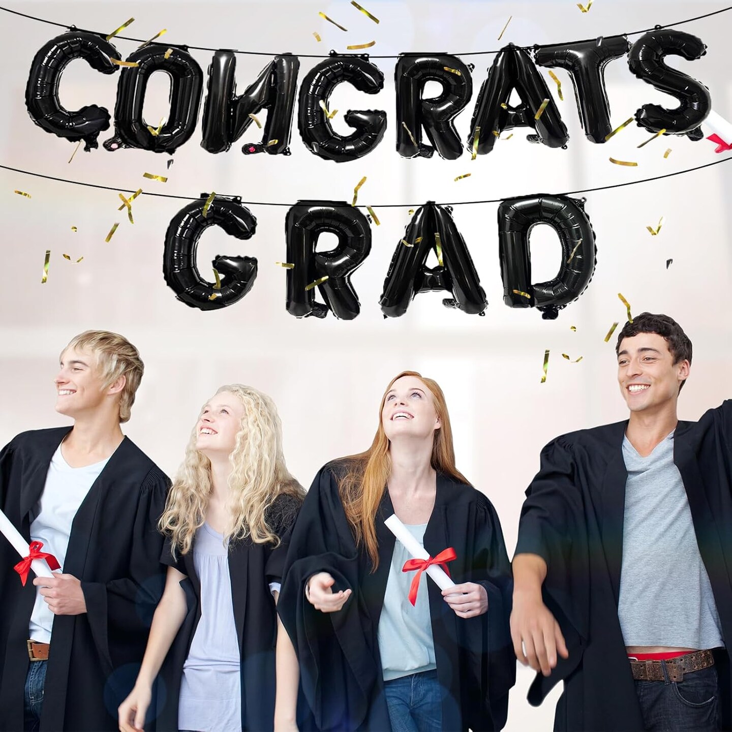 65-Piece 16-Inch Black Happy Birthday & A-Z Letter Balloons – DIY ...