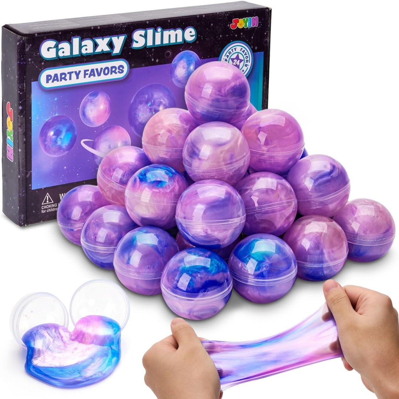 Slime Party Favors, 24 Pack Galaxy Slime Ball - Stretchy, Non-Sticky ...
