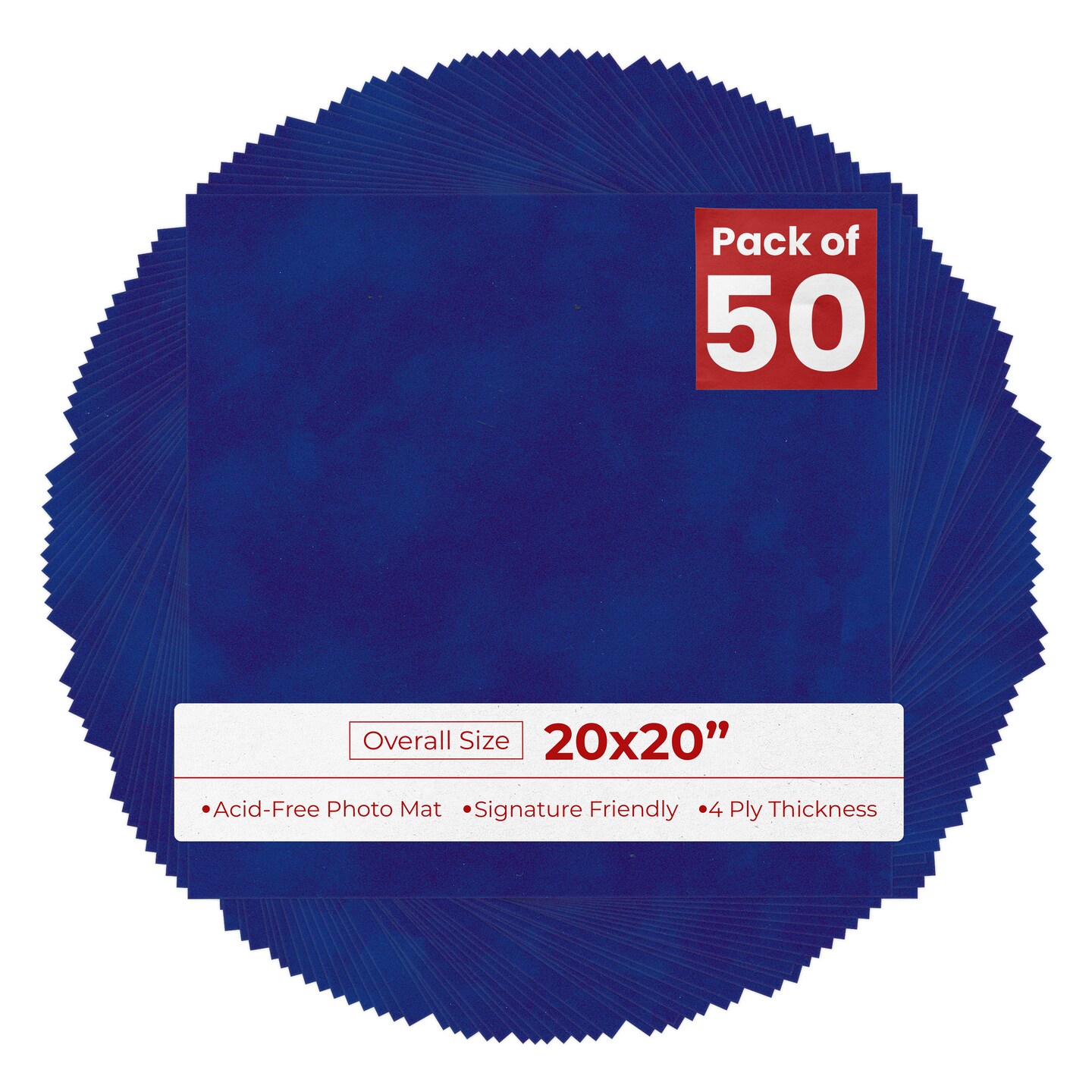 Royal Blue Suede 20x20 Uncut Mat Board - Blank Sheets, No Opening ...