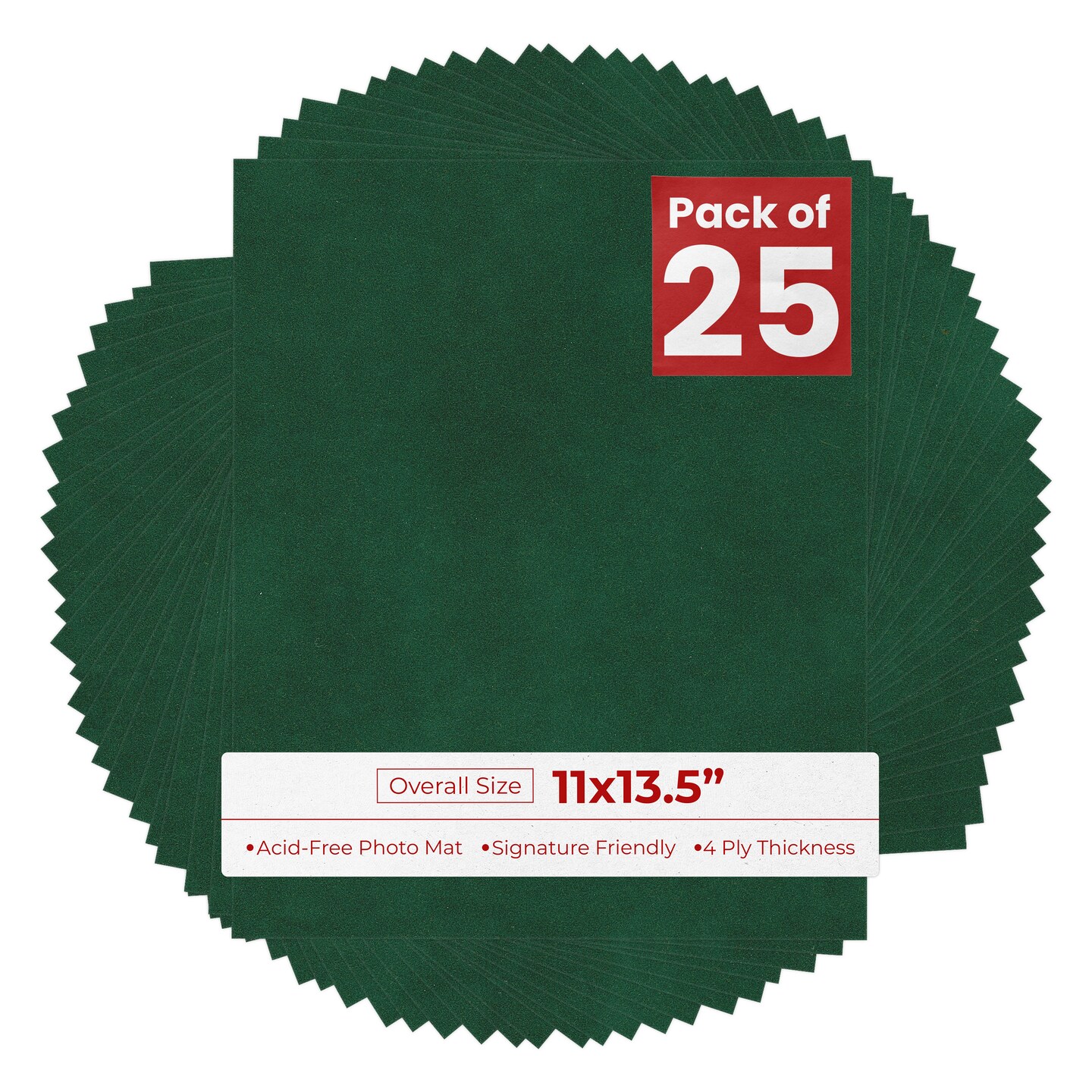 Green Suede 11x13.5 Uncut Mat Board - Blank Sheets, No Opening, Color ...
