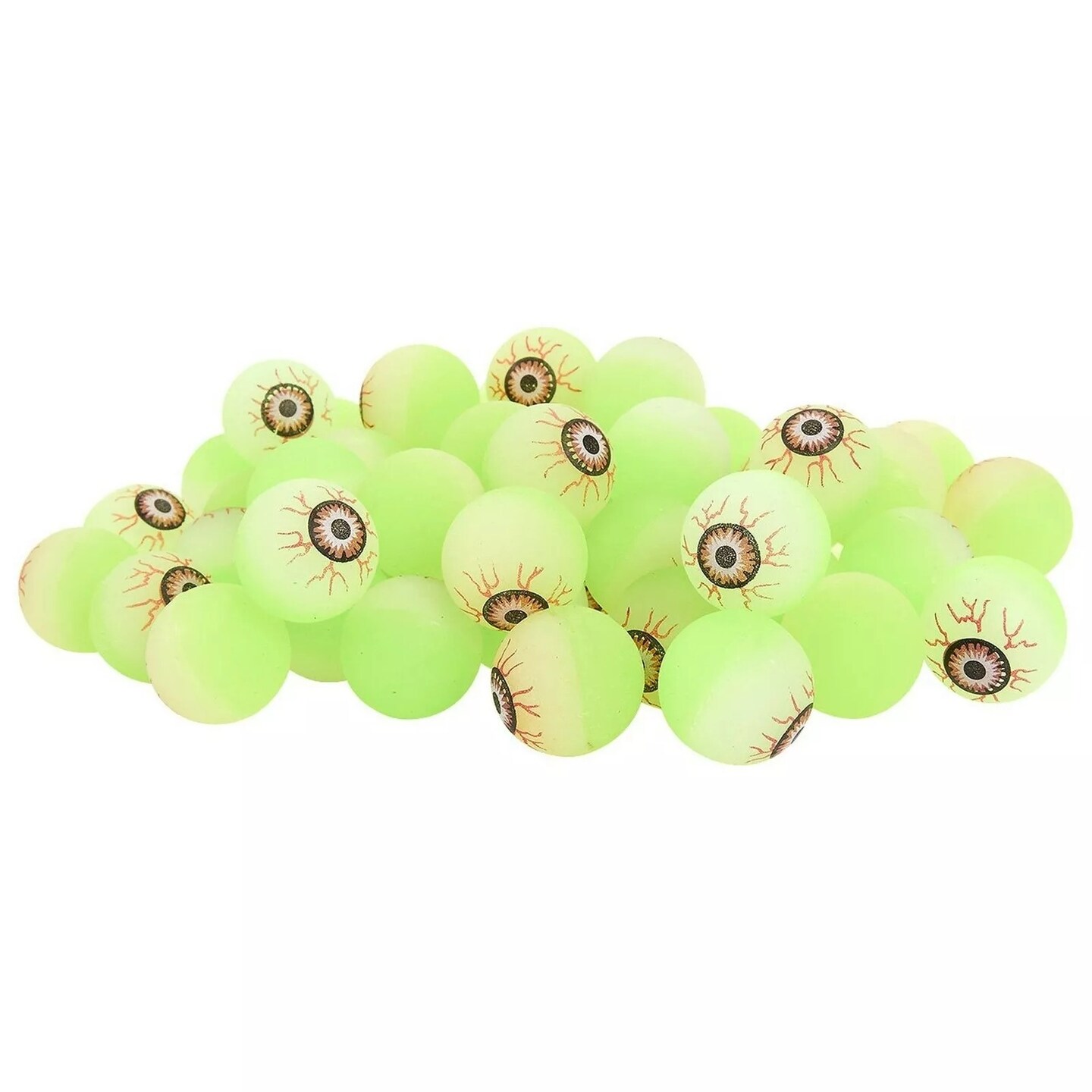 50 Pack Glowing Eyeball Small Bouncy Balls for Kids, Halloween Party, 1 ...