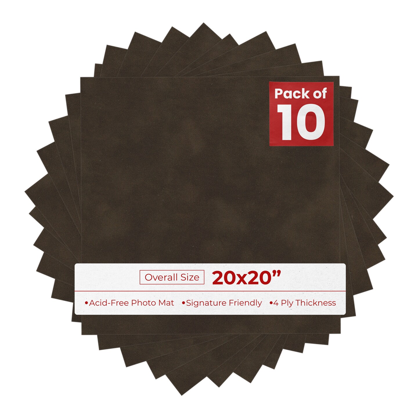 Brown Suede 20x20 Uncut Mat Board - Blank Sheets, No Opening, Color ...