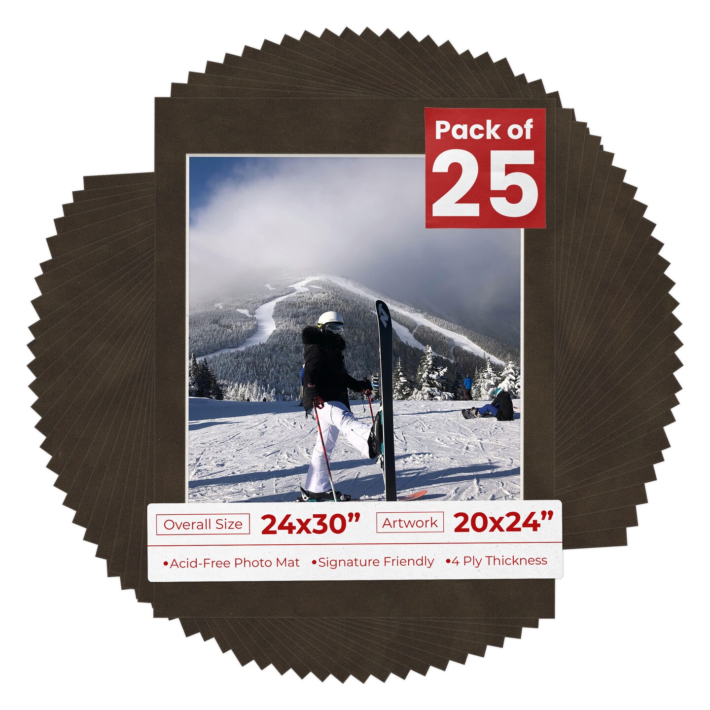 Brown Suede Mat Board for 24x30 Frames - Fits 20x24 Photos, Color ...
