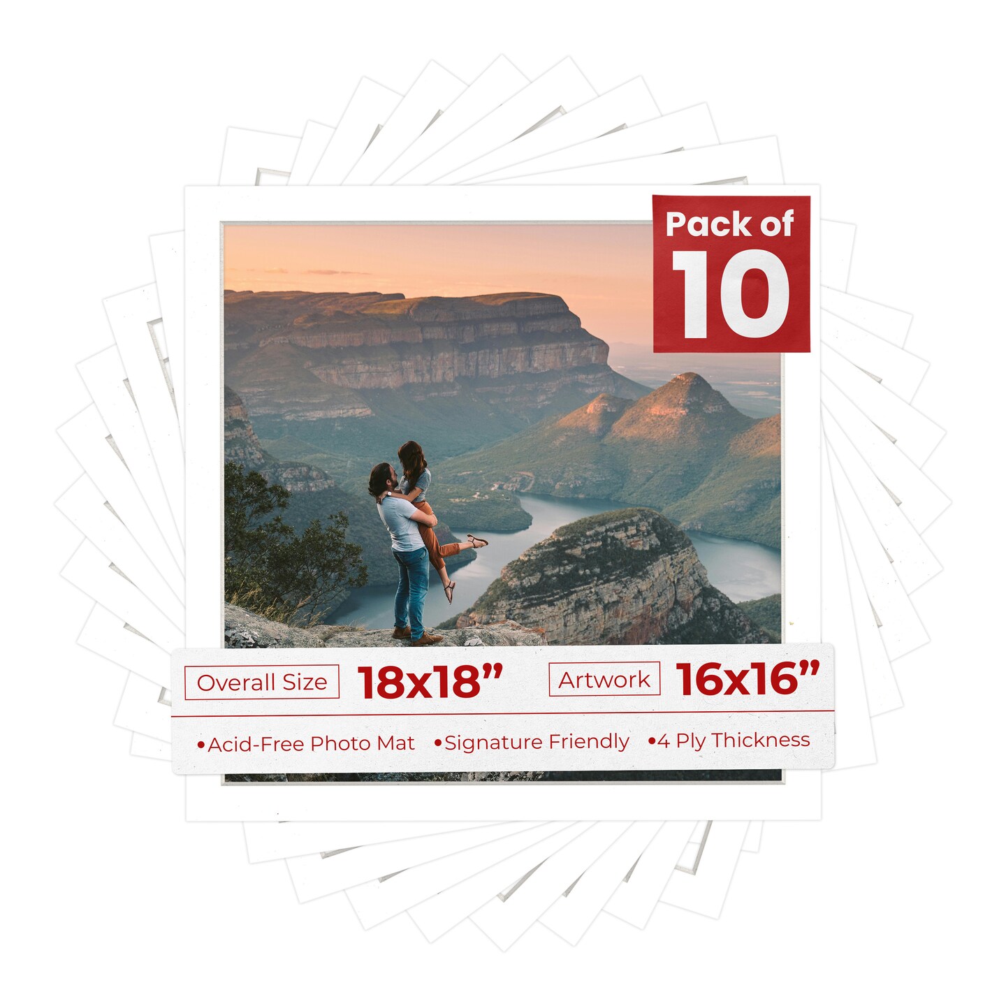 Golf Ball Texture Mat Board for 18x18 Frames - Fits 16x16 Photos, Color ...