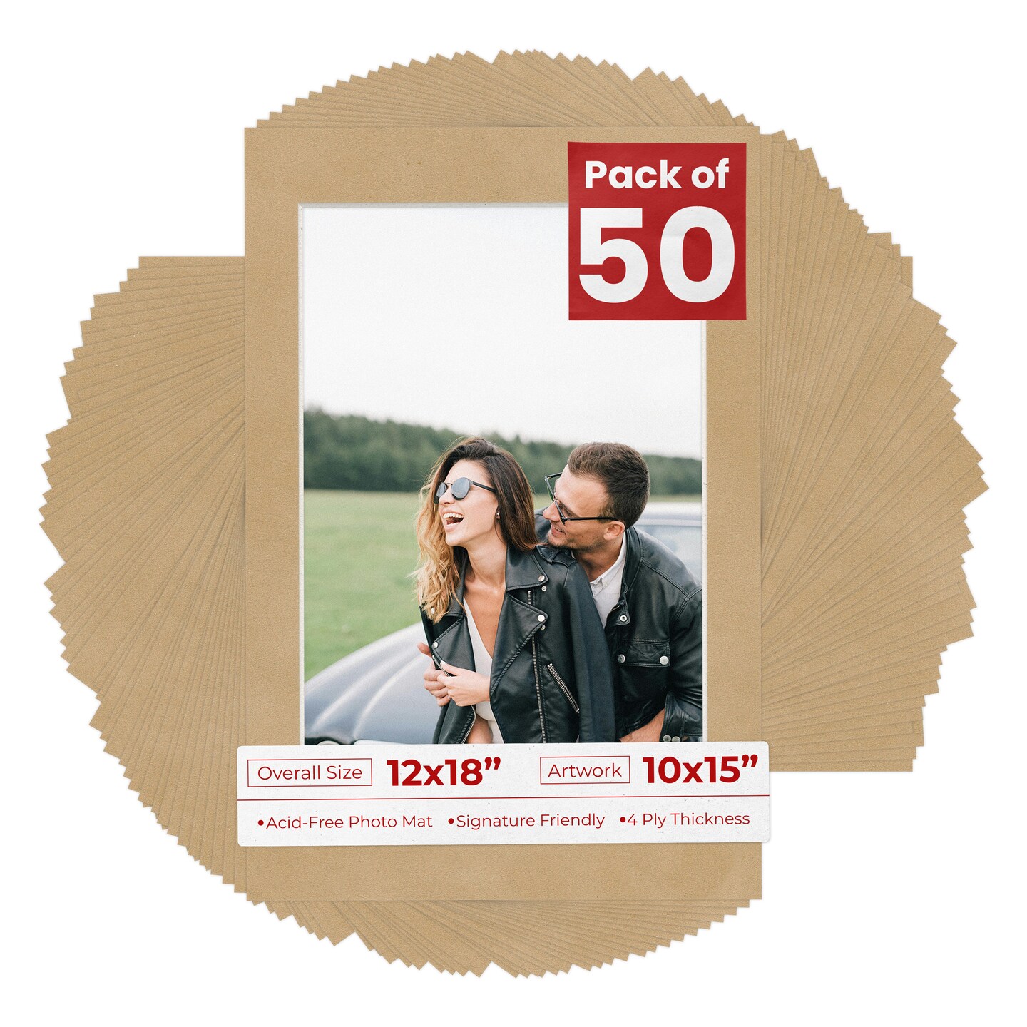 Beige Suede Mat Board for 12x18 Frames - Fits 10x15 Photos, Color ...